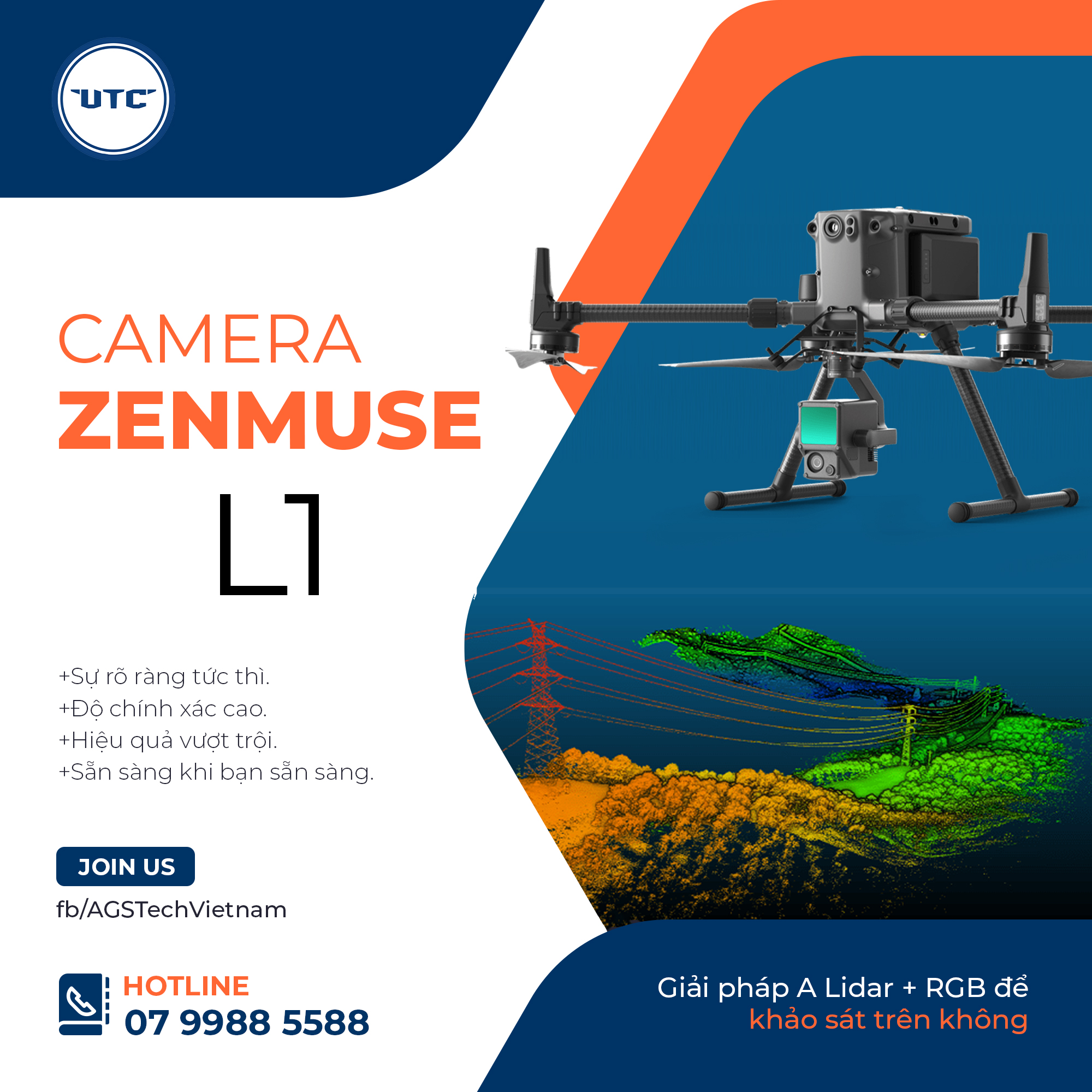 Zenmuse L1 - Tải trọng LiDar trên không với độ chính xác cao - UTC Việt Nam